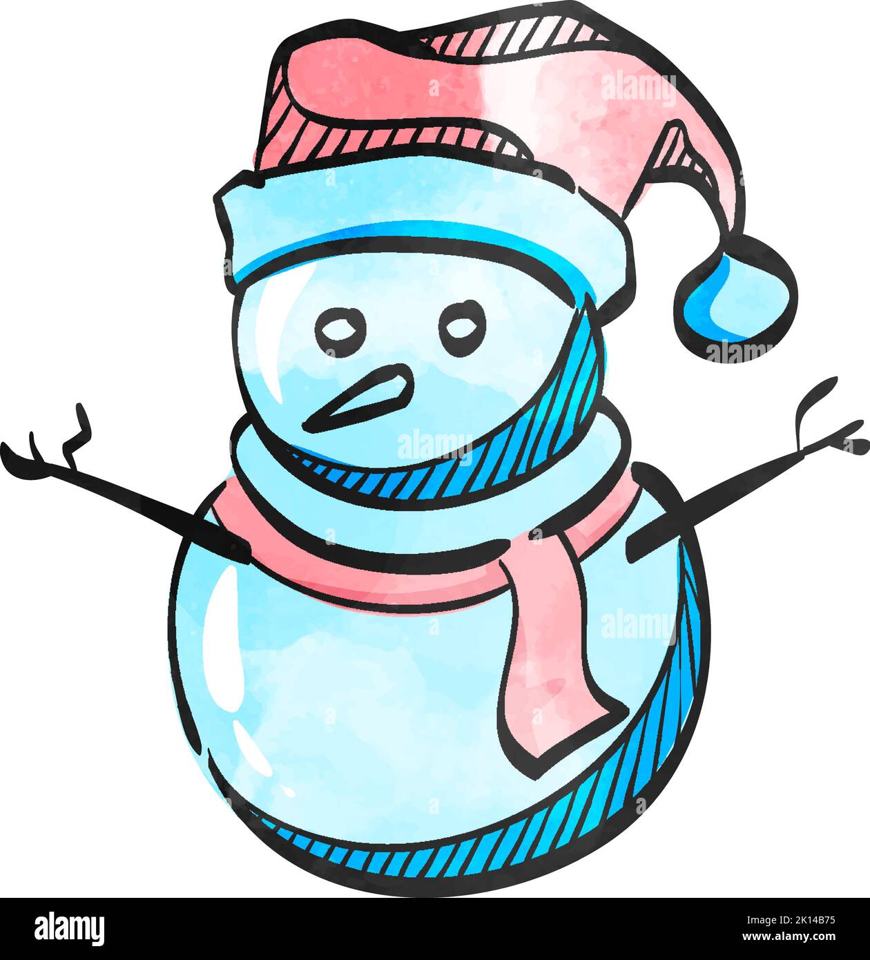 Snowman with brush Stock Vector Images - Alamy