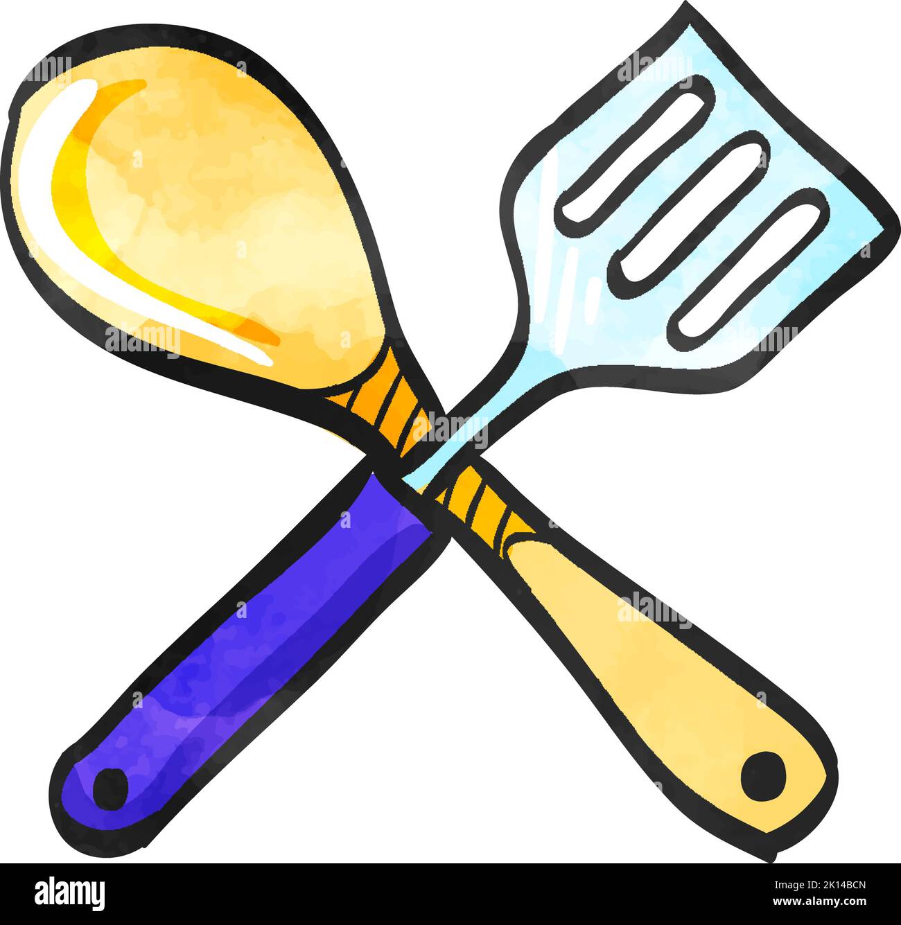Spatula icon in watercolor style Stock Vector Image & Art - Alamy