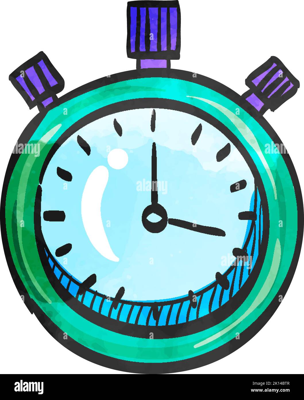 Stopwatch icon in cartoon Cut Out Stock Images & Pictures - Alamy
