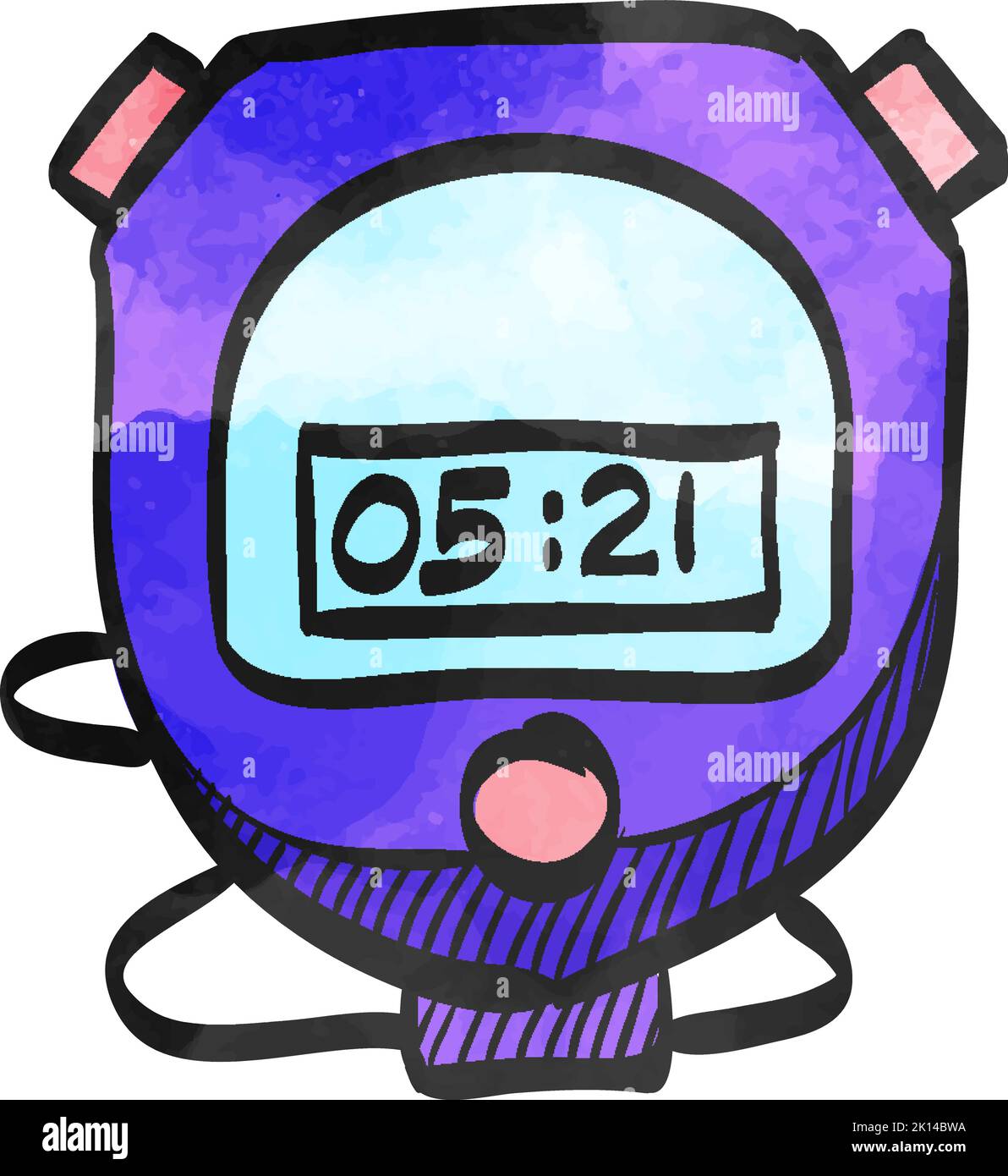 Stopwatch icon in cartoon Cut Out Stock Images & Pictures - Alamy