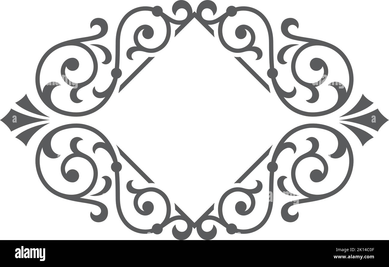 Decorative monogram template. Heraldic vintage flourish frame Stock ...