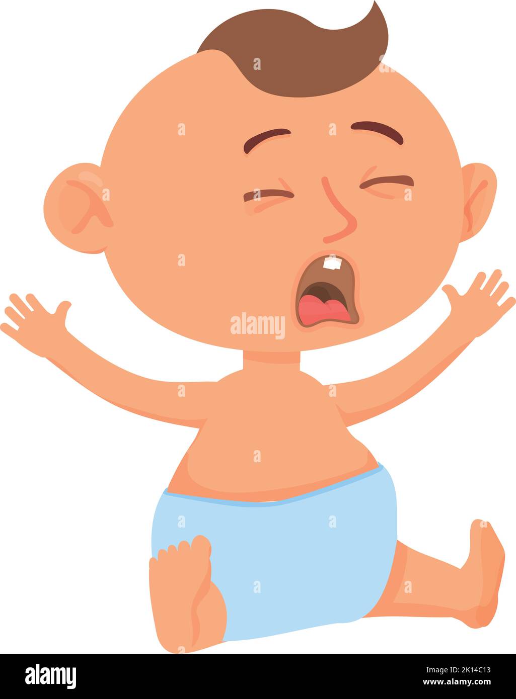 Crying toddler character. Cartoon newborn loudly yell Stock Vector ...