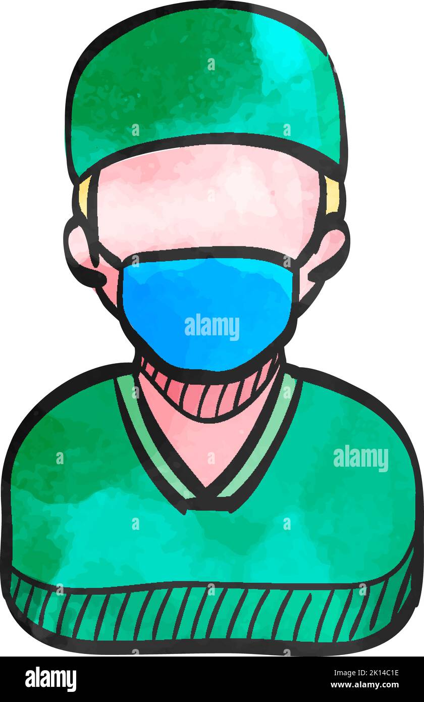 Surgeon icon in watercolor style Stock Vector Image & Art - Alamy