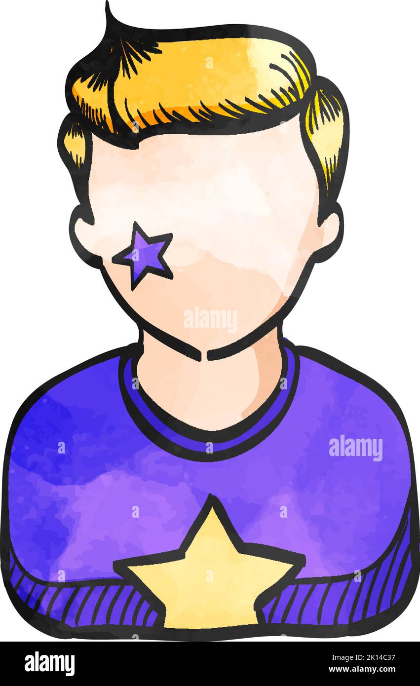 Football fans avatar icon in watercolor style Stock Vector Image & Art ...