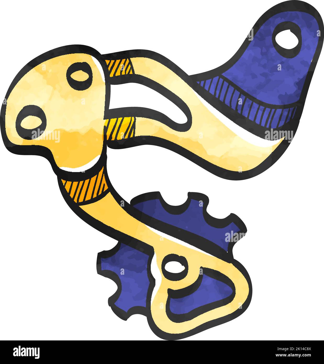 Rear deraillieur icon in watercolor style Stock Vector Image & Art - Alamy