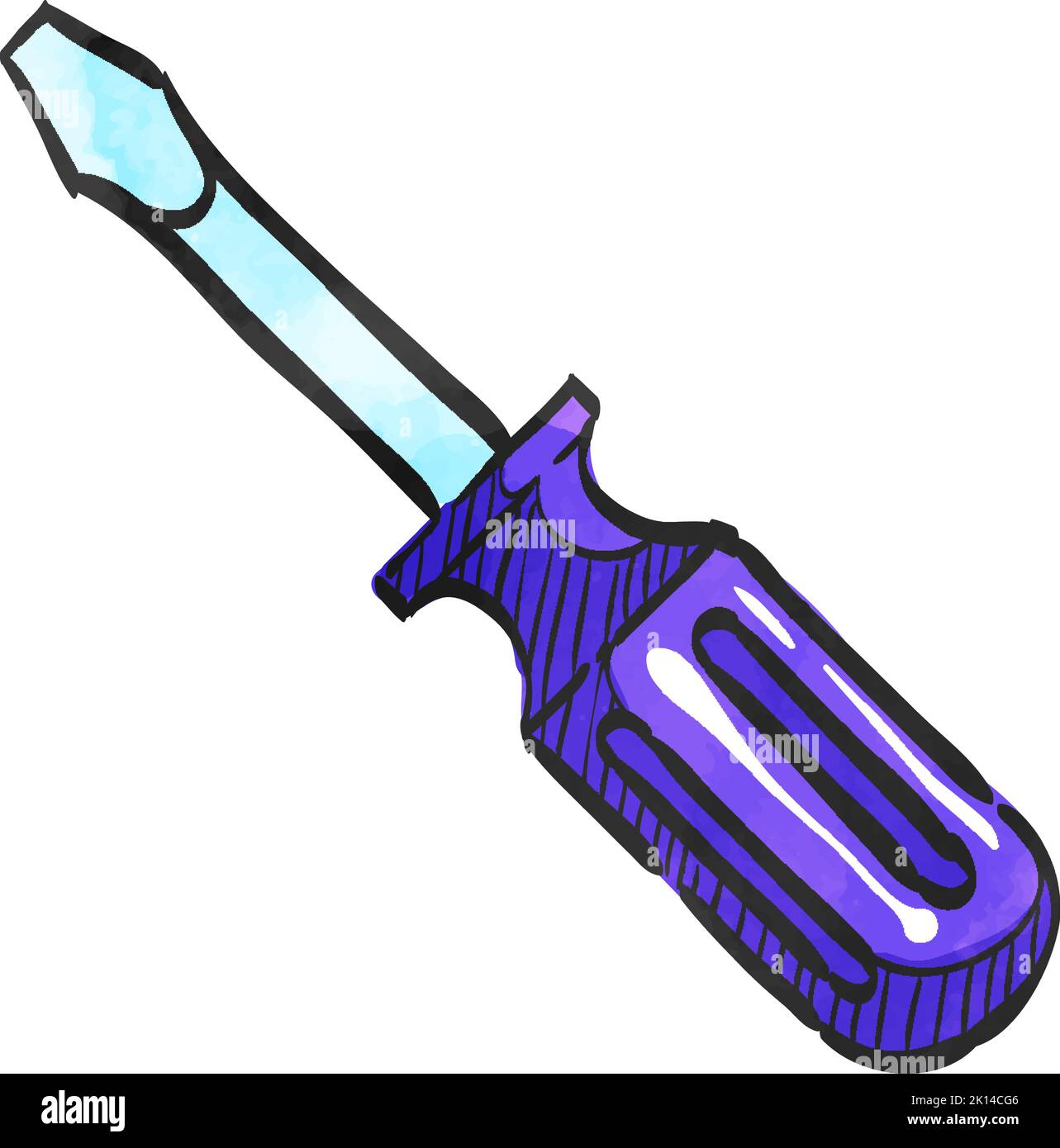Screwdriver icon in watercolor style Stock Vector Image & Art - Alamy