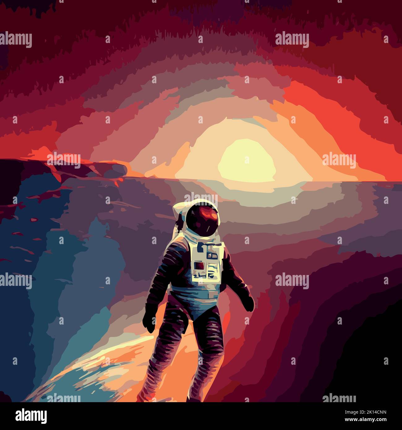 Spacecraft with the earth in the background Stock Vector Images - Alamy