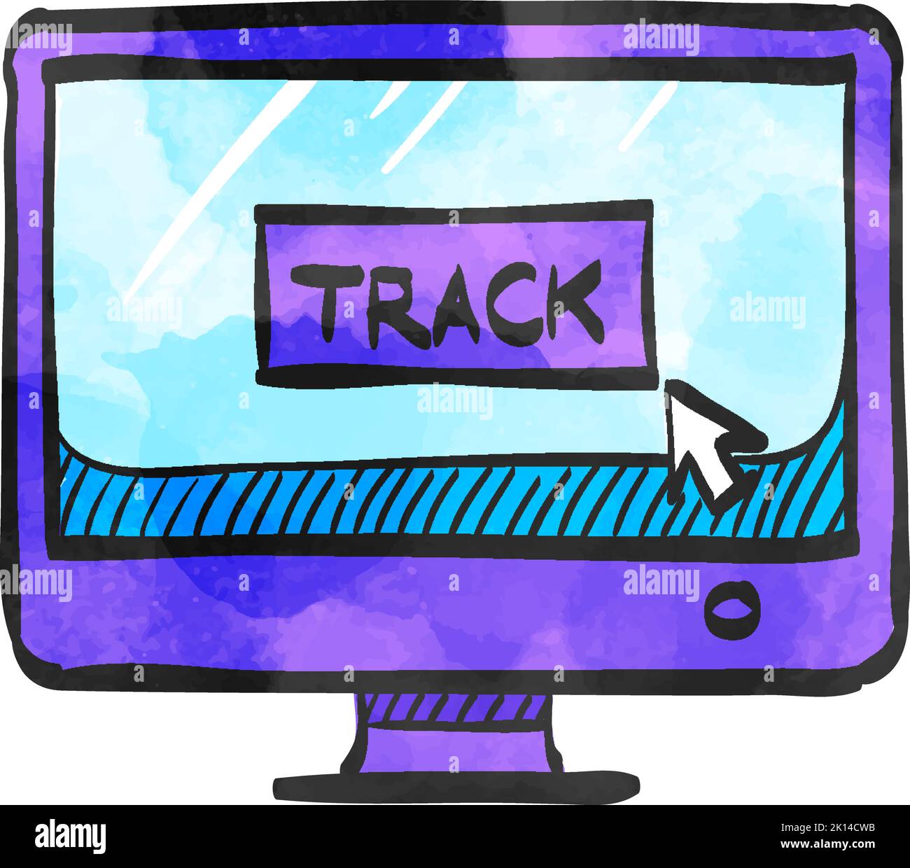 Tracking monitor icon in watercolor style Stock Vector Image & Art - Alamy