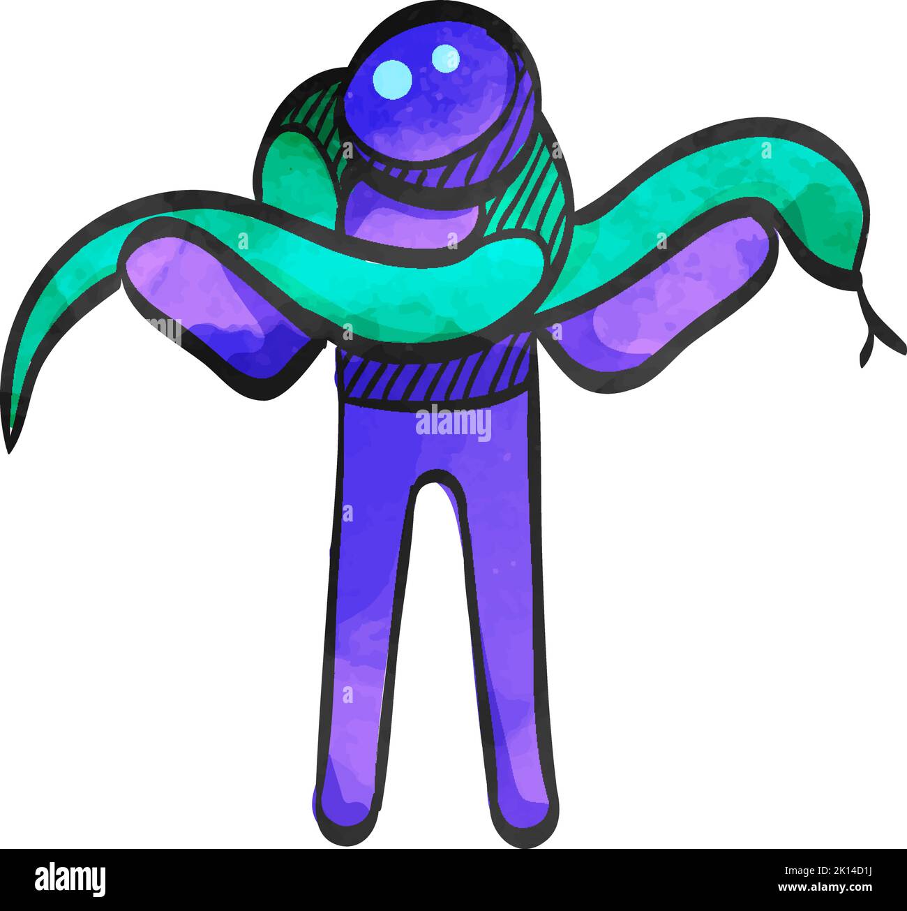 Man holding snake icon in watercolor style Stock Vector Image & Art - Alamy