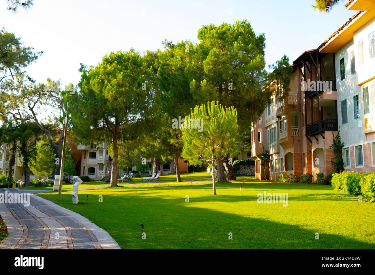 Beautiful park with fresh green grass and trees Stock Photo - Alamy