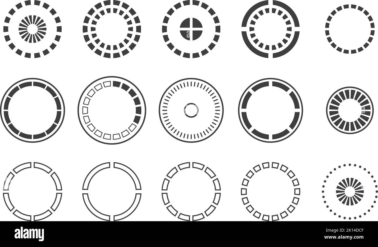 Round progress indicator set. Hud circle elements Stock Vector Image ... Round progress indicator set. Hud circle elements Stock Vector Image ...