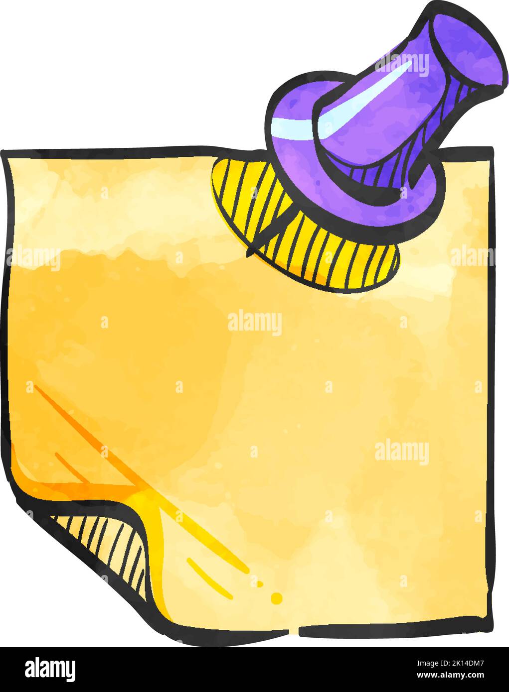 Sticky note icon in watercolor style Stock Vector Image & Art - Alamy