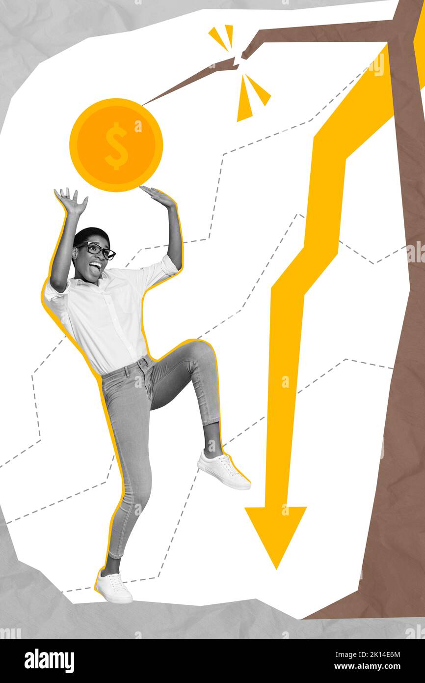 Composite collage picture image of screaming woman financial tree ...