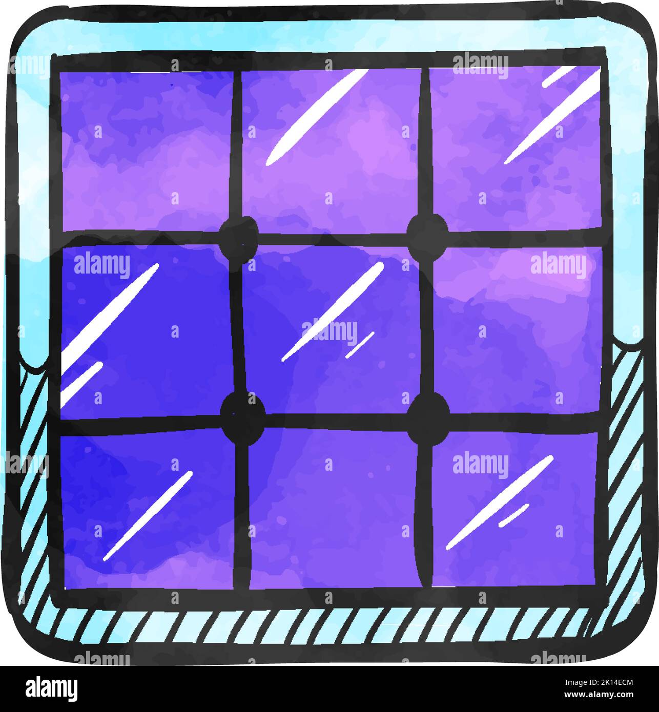 Solar cells panel icon in watercolor style Stock Vector Image & Art - Alamy