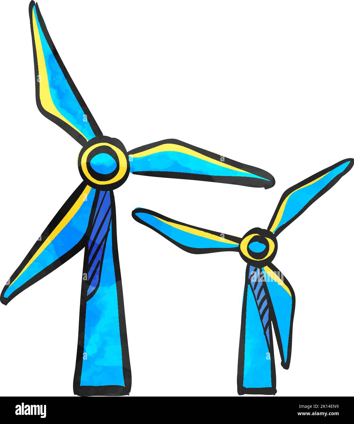 Wind turbine icon in watercolor style Stock Vector Image & Art - Alamy