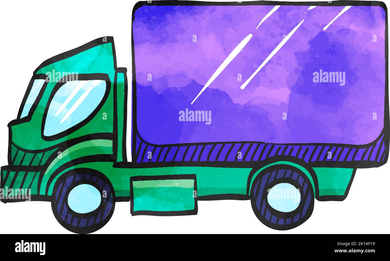 Truck icon in watercolor style Stock Vector Image & Art - Alamy
