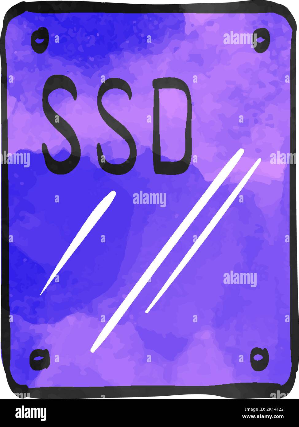 Solid state drive icon in watercolor style Stock Vector Image & Art - Alamy