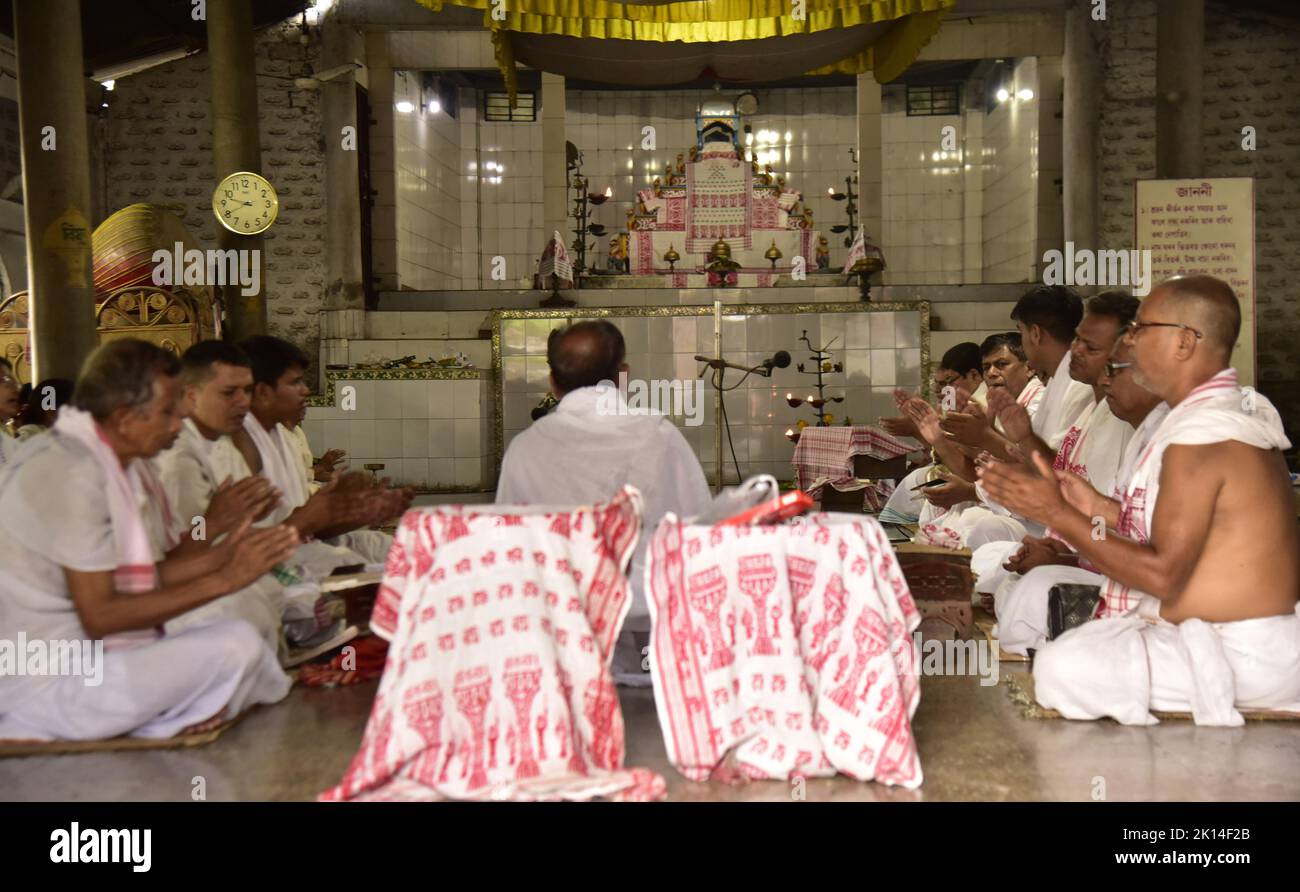 Guwahati, Guwahati, India. 15th Sep, 2022. Devotees perform Naam Kirtan ...