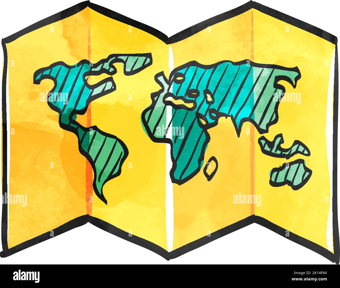 Map icon in watercolor style Stock Vector Image & Art - Alamy