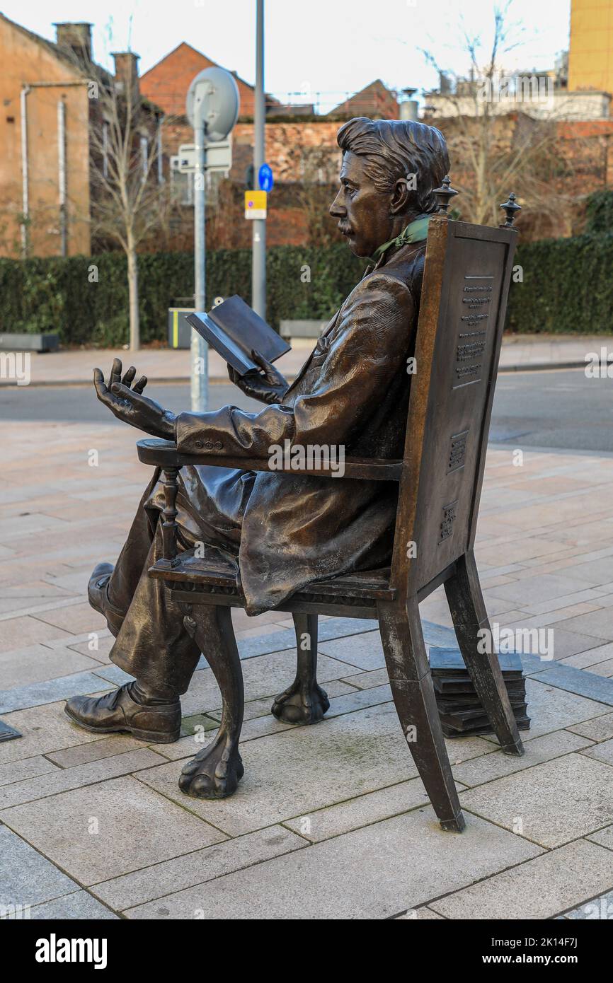 Bronze sculpture of novelist, playwright and essayist Arnold Bennett ...
