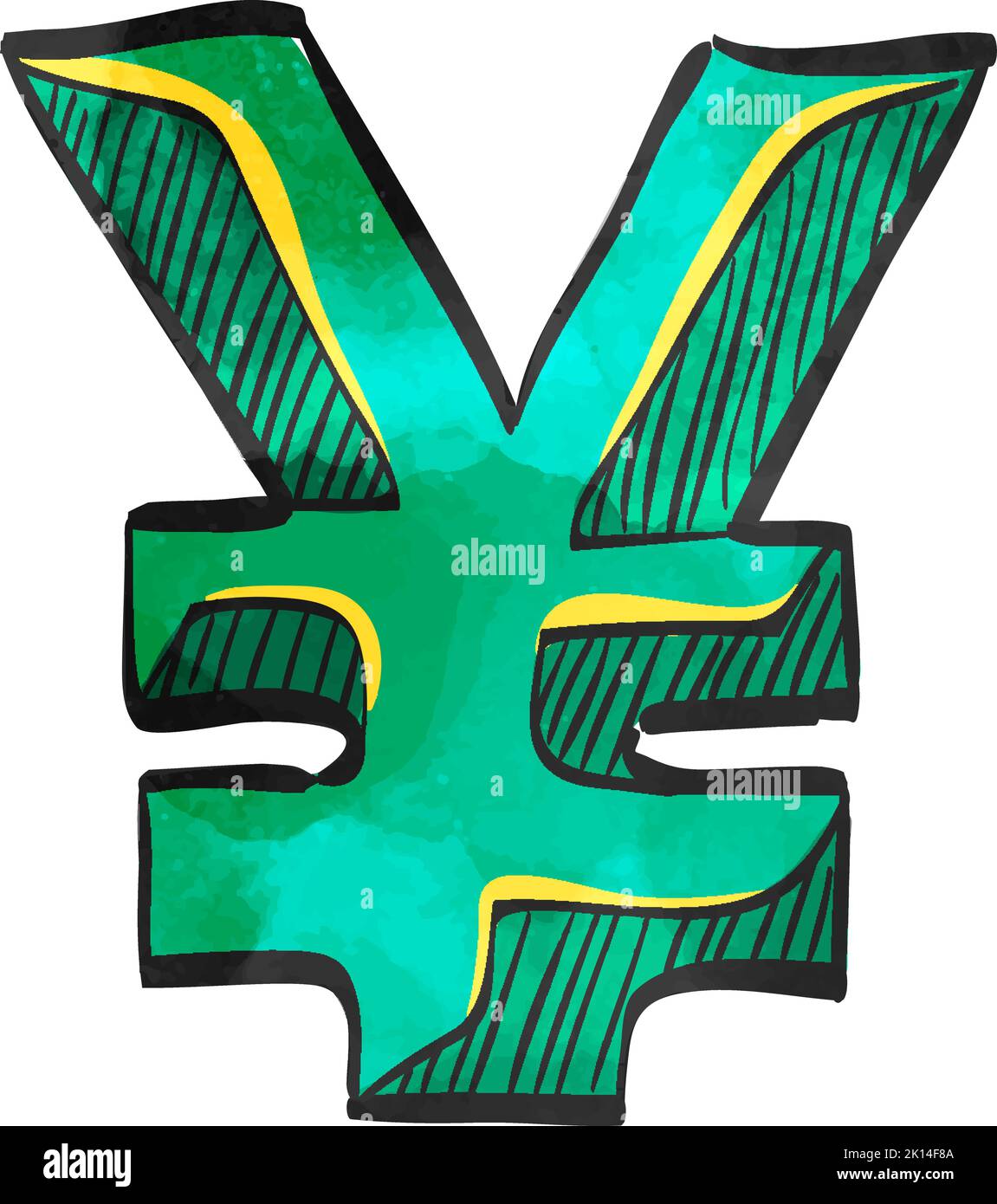 Japan Yen symbol icon in watercolor style Stock Vector Image & Art - Alamy
