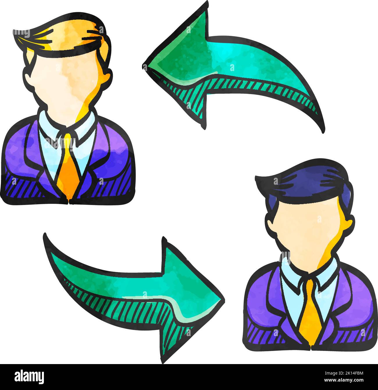 Employee rotation icon in watercolor style Stock Vector Image & Art - Alamy