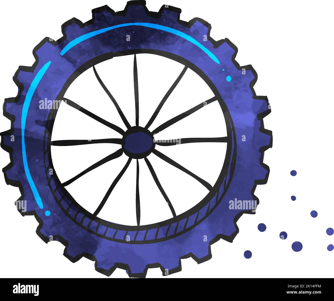 Motorcycle tire icon in watercolor style Stock Vector Image & Art - Alamy