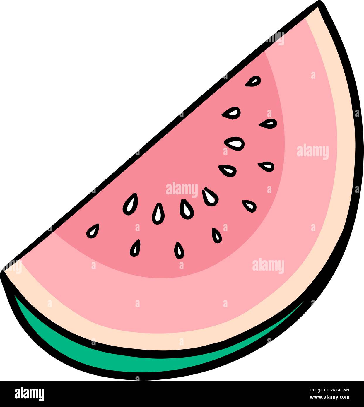 Color fruit slice hand drawn watermelon or melon Stock Vector Image ...