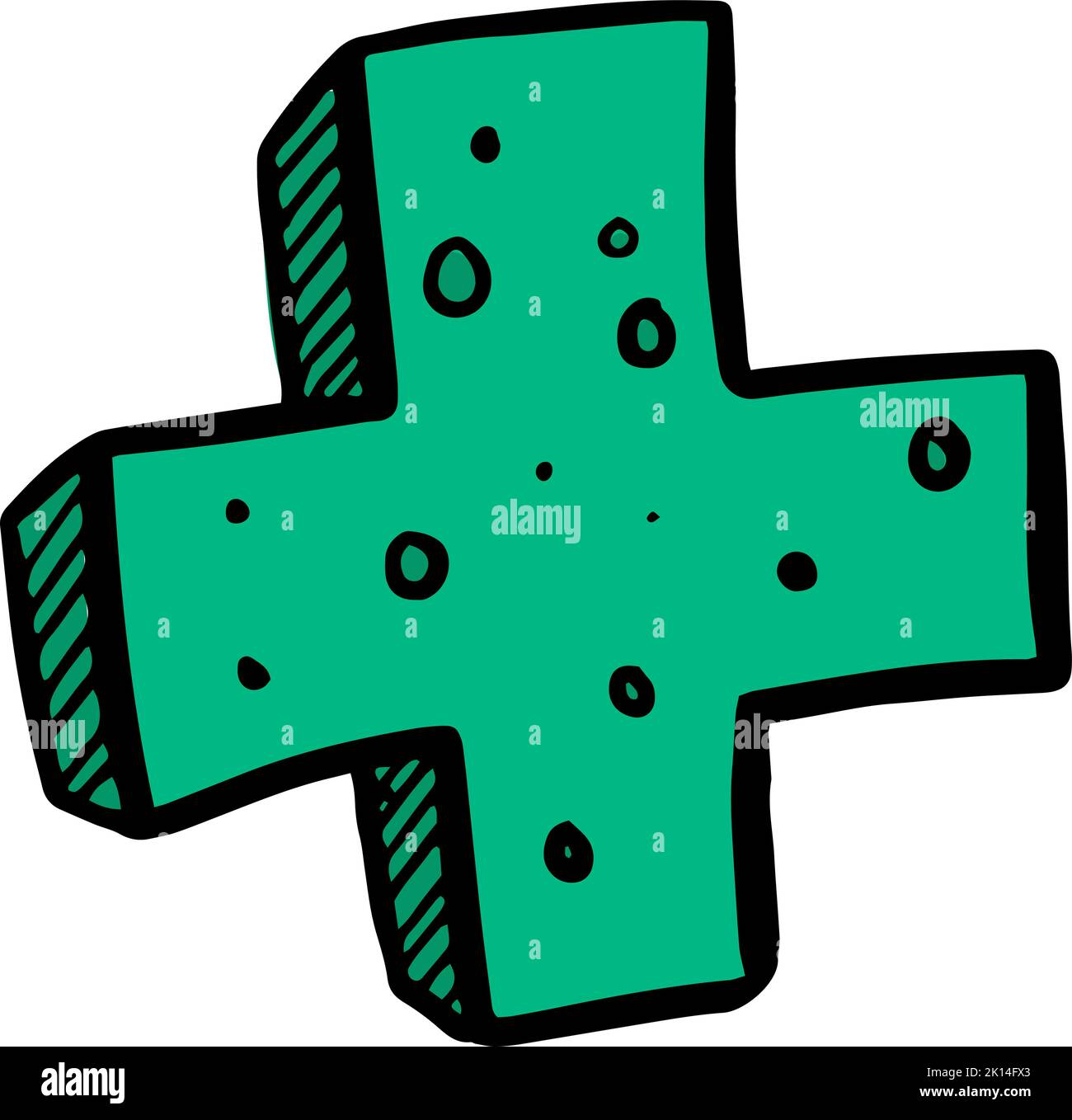 Color hand drawn mathematics symbol plus sign Stock Vector Image & Art ...