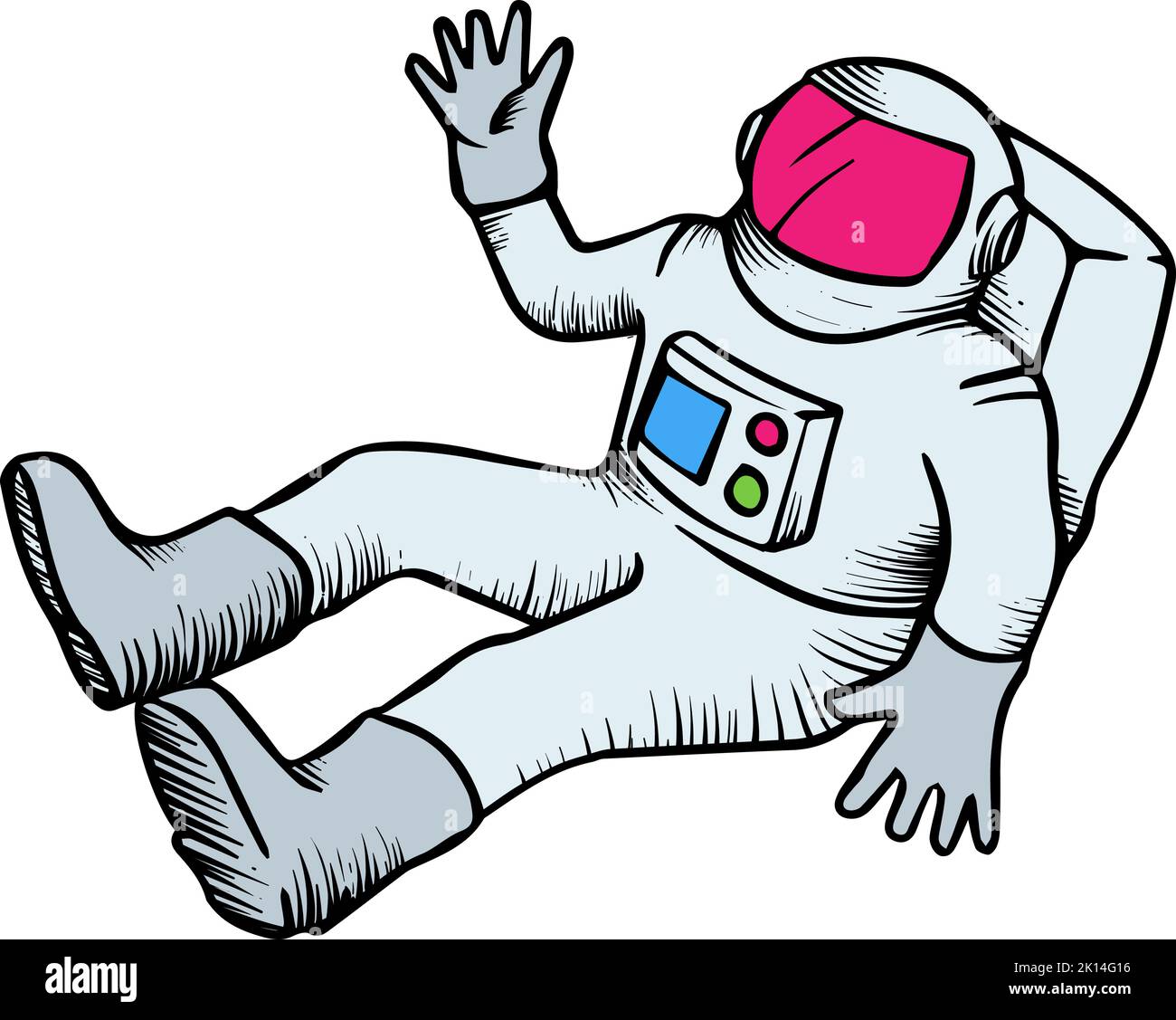 Color astronaut hand drawn sketch Stock Vector Image & Art - Alamy