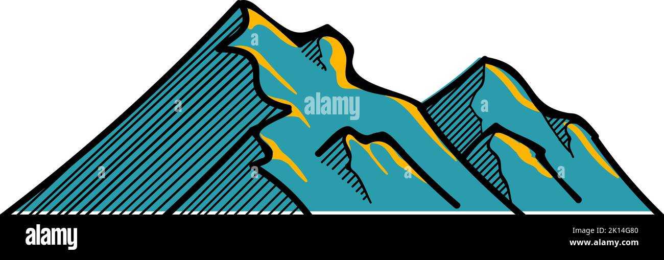Color hand drawn mountains Stock Vector Image & Art - Alamy