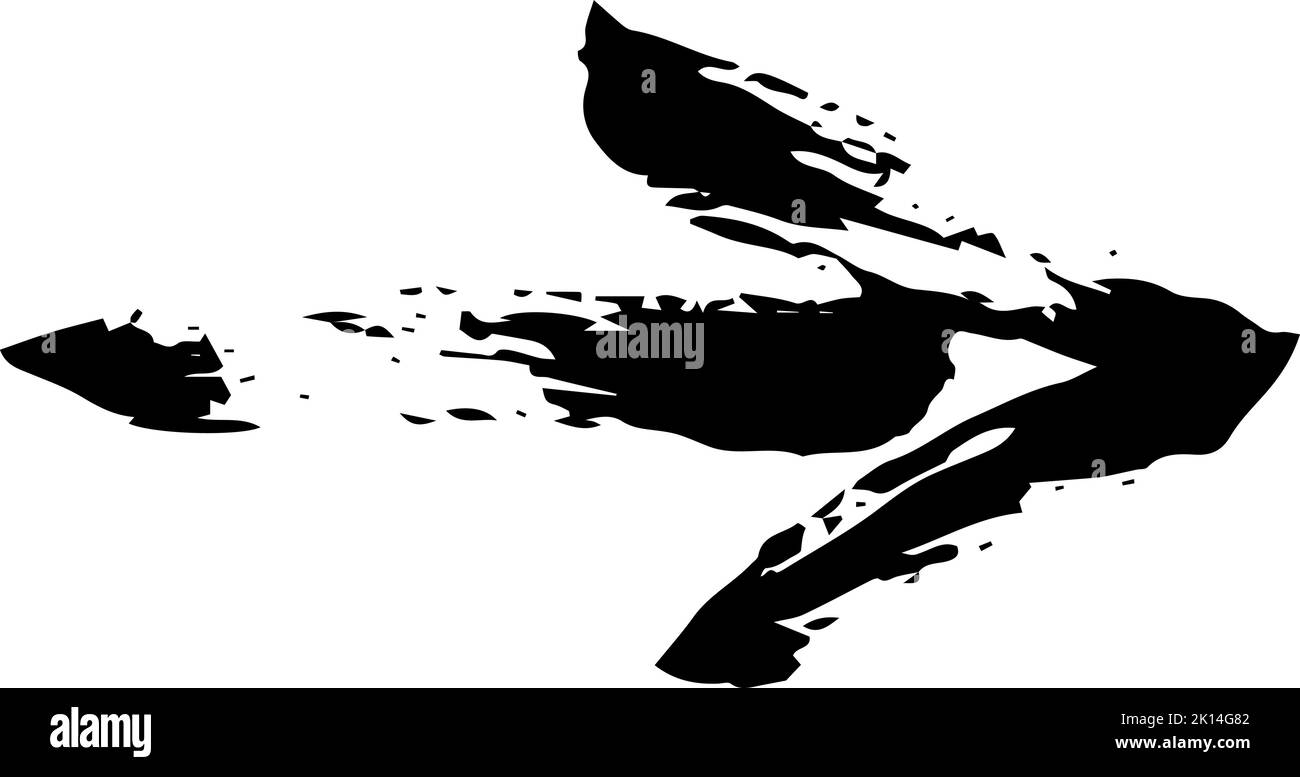 Hand painted arrow drawn with ink brush isolated on white background ...