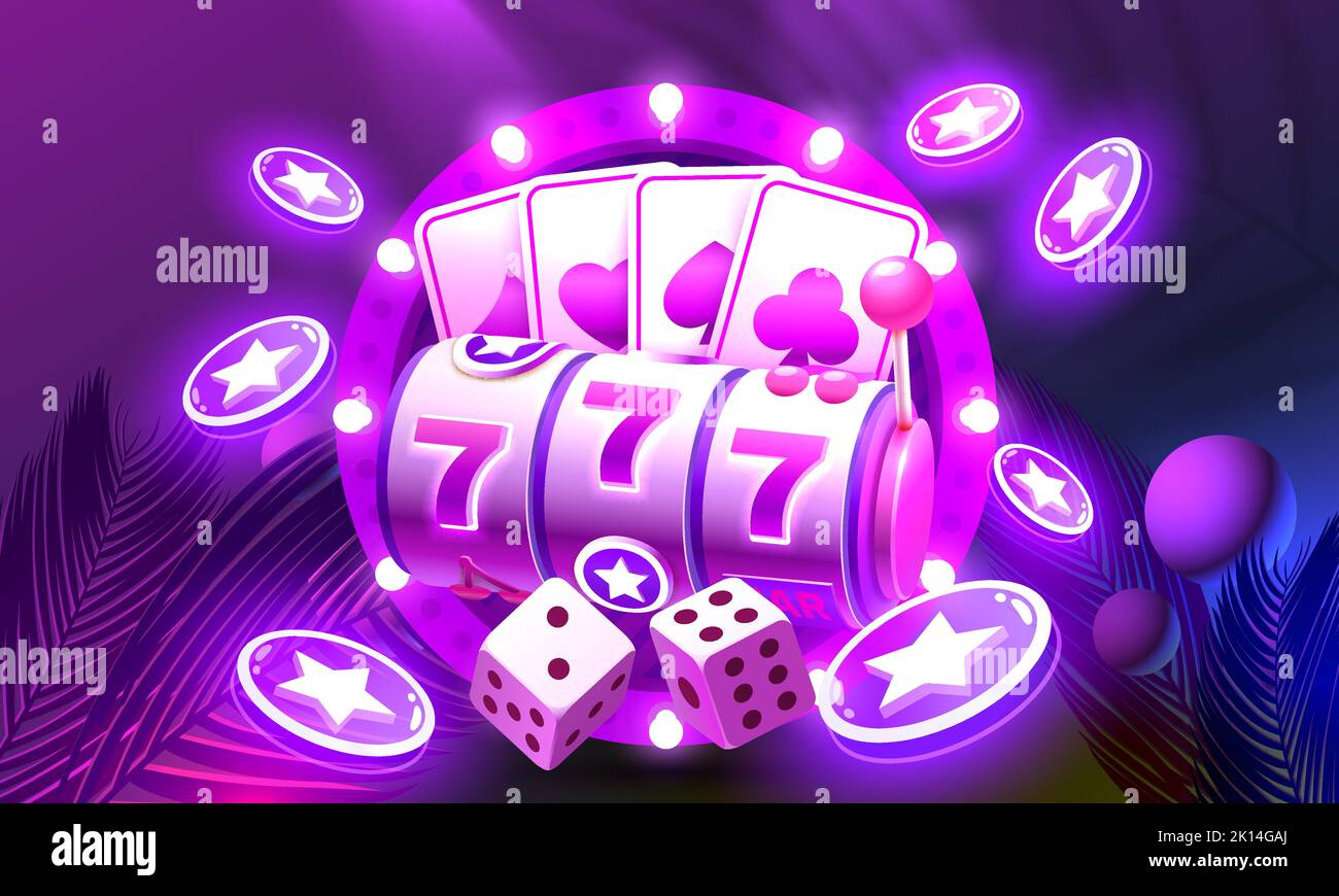 Casino slots machine winner, jackpot fortune of luck, 777 win banner ...