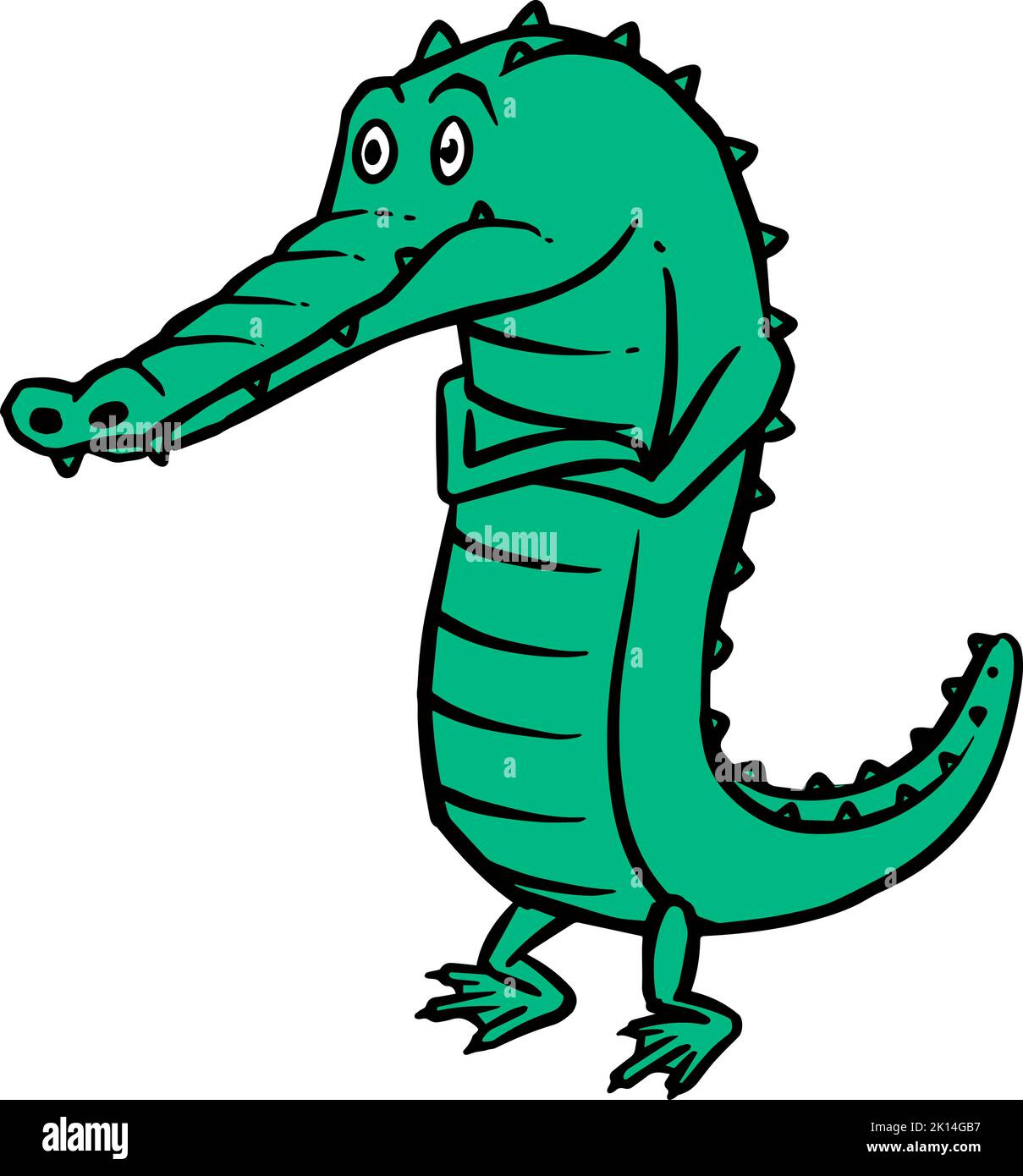 Color hand drawn depressed alligator cartoon character Stock Vector ...