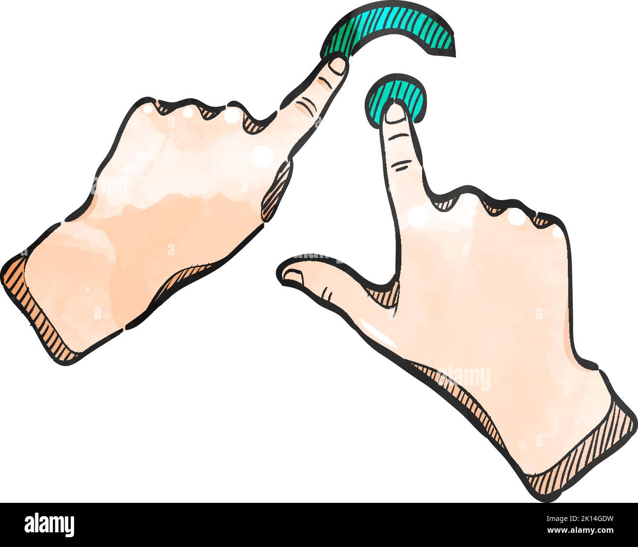 Finger gesture icon in watercolor style Stock Vector Image & Art - Alamy