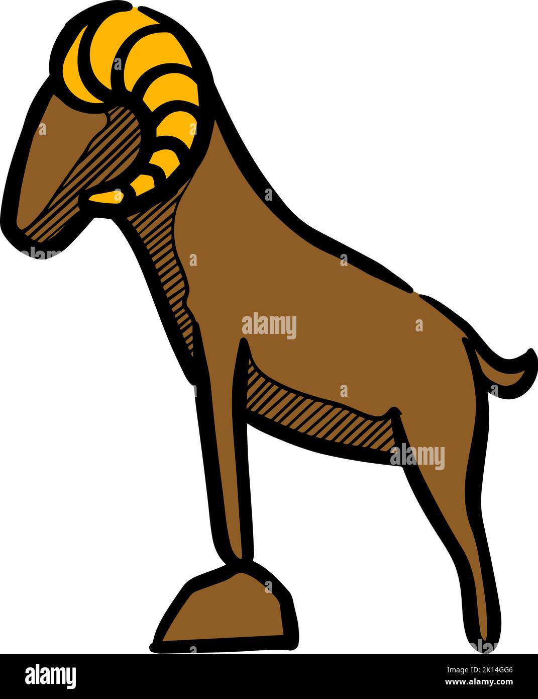 Color hand drawn standing goat Stock Vector Image & Art - Alamy