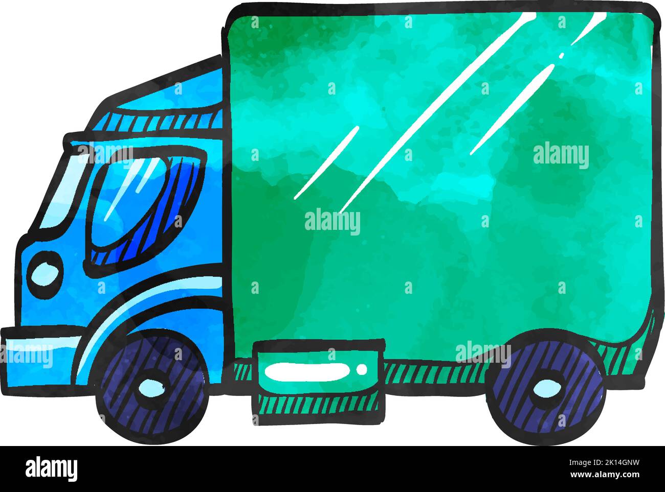 Truck icon in watercolor style Stock Vector Image & Art - Alamy