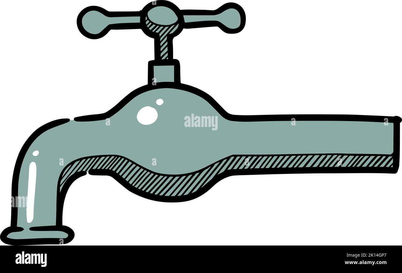 Color hand drawn water faucet Stock Vector Image & Art - Alamy