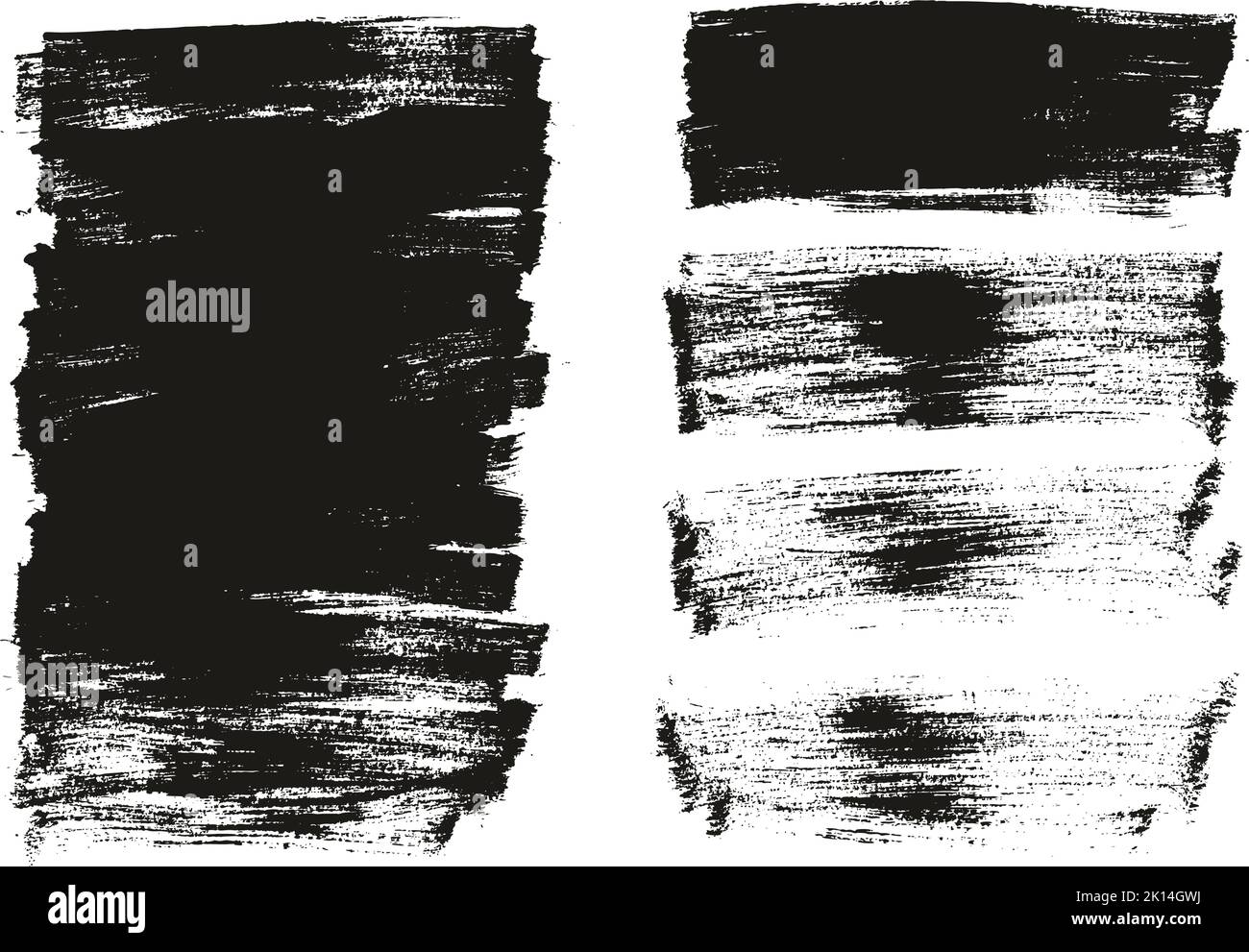 Flat Paint Brush Thin Long Background Mix High Detail Abstract Vector ...