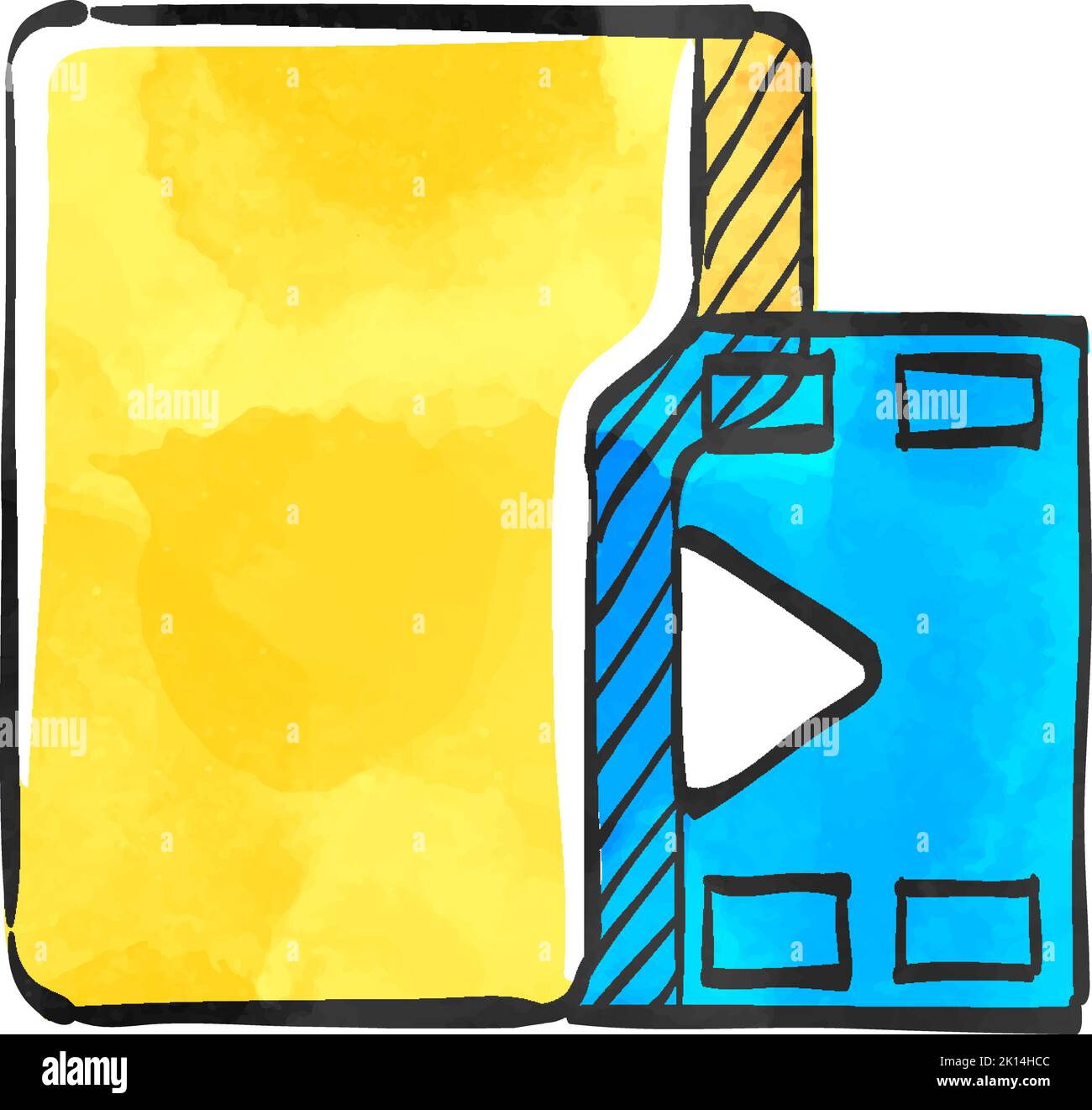Movie folder icon in watercolor style Stock Vector Image & Art - Alamy