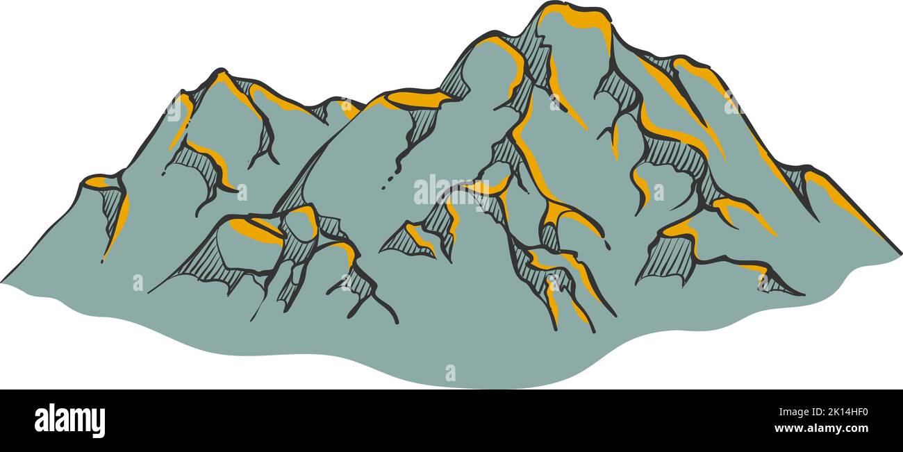 Color hand drawn mountains Stock Vector Image & Art - Alamy
