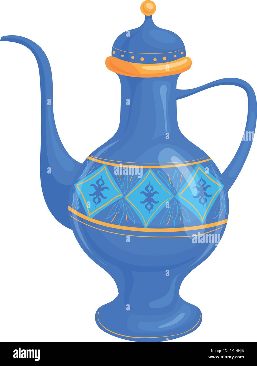 Blue ceramic jug icon. Cartoon clay pottery isolated on white ...