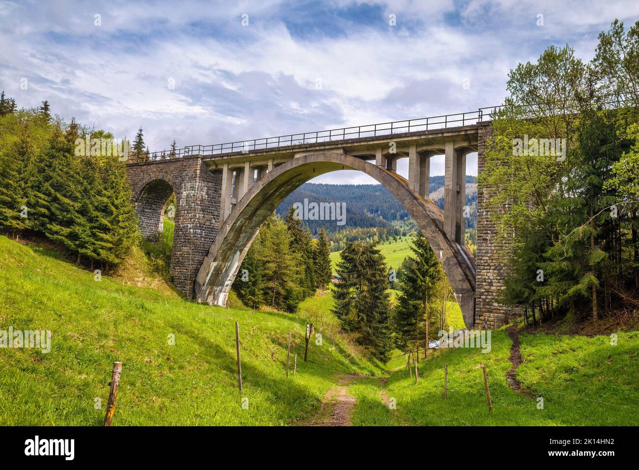 The viaduct of Telgart, stone railway bridge in central Slovakia ...