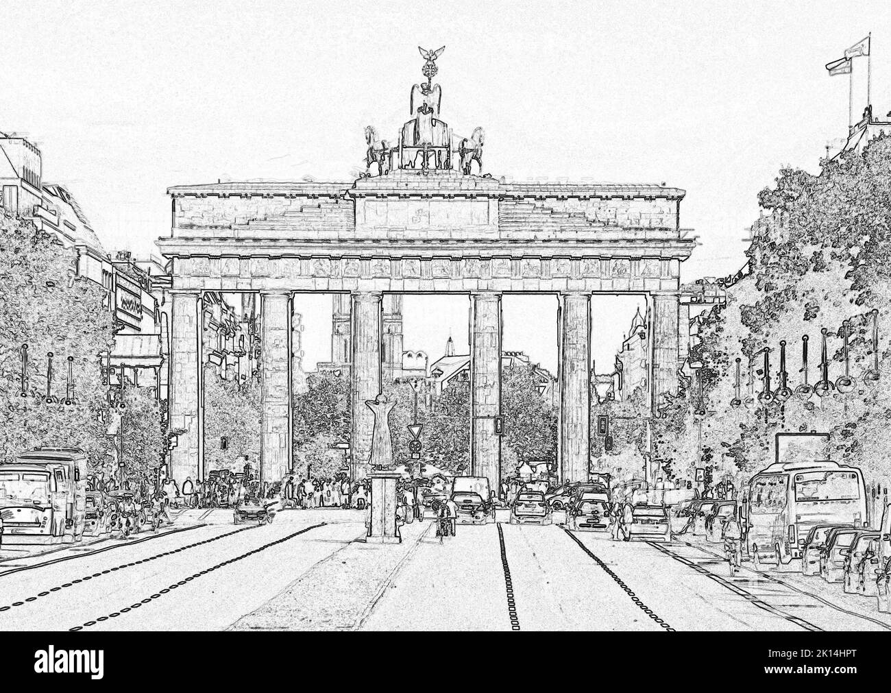 Brandenburg Gate, Berlin, Germany ( illustration Stock Photo - Alamy