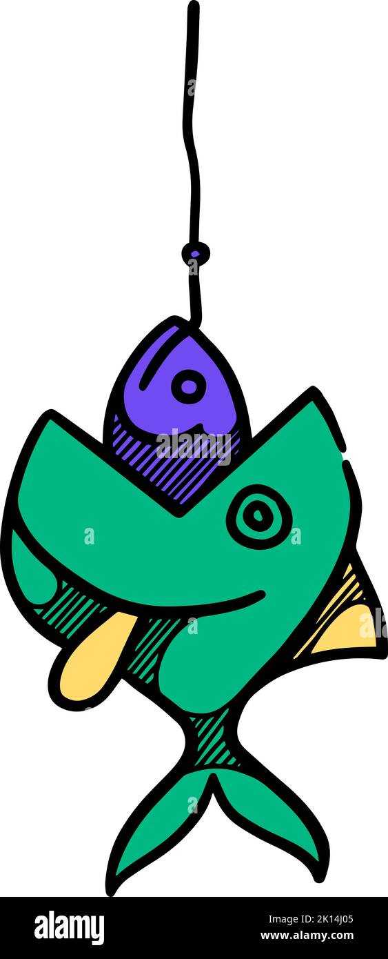 Color fish eating bait icon Stock Vector Image & Art - Alamy