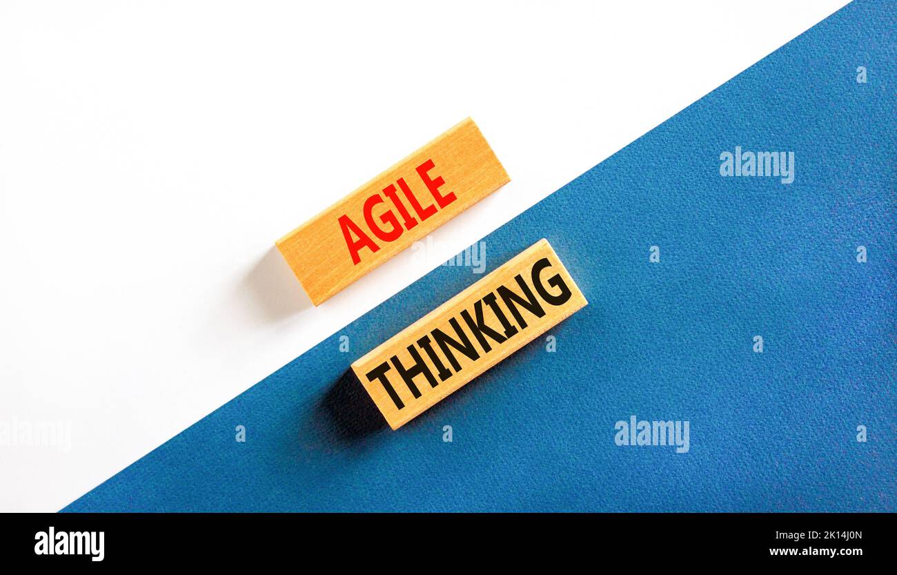 Agile thinking symbol. Concept words Agile thinking on wooden blocks ...