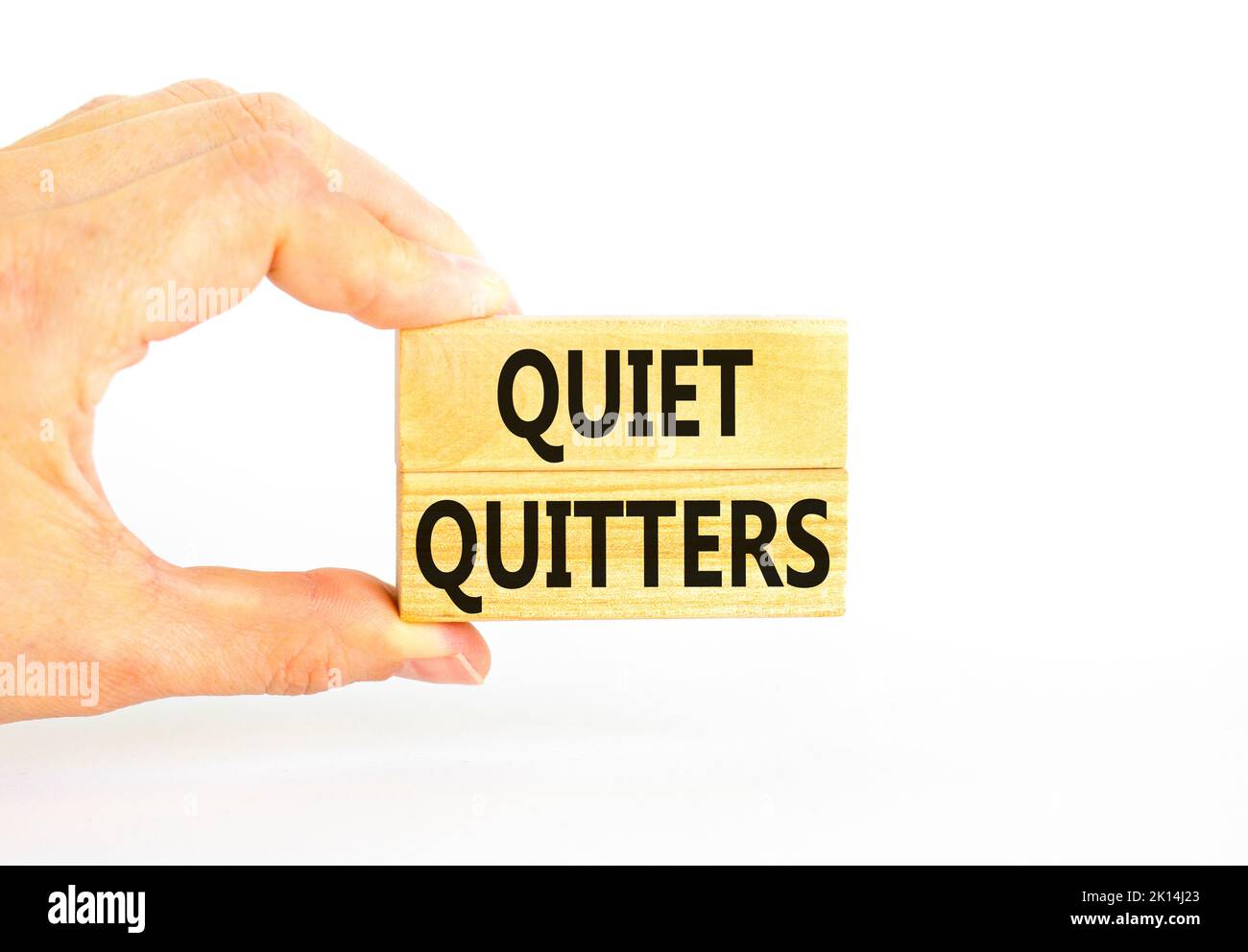 Quiet quitters symbol. Concept words Quiet quitters on wooden blocks ...