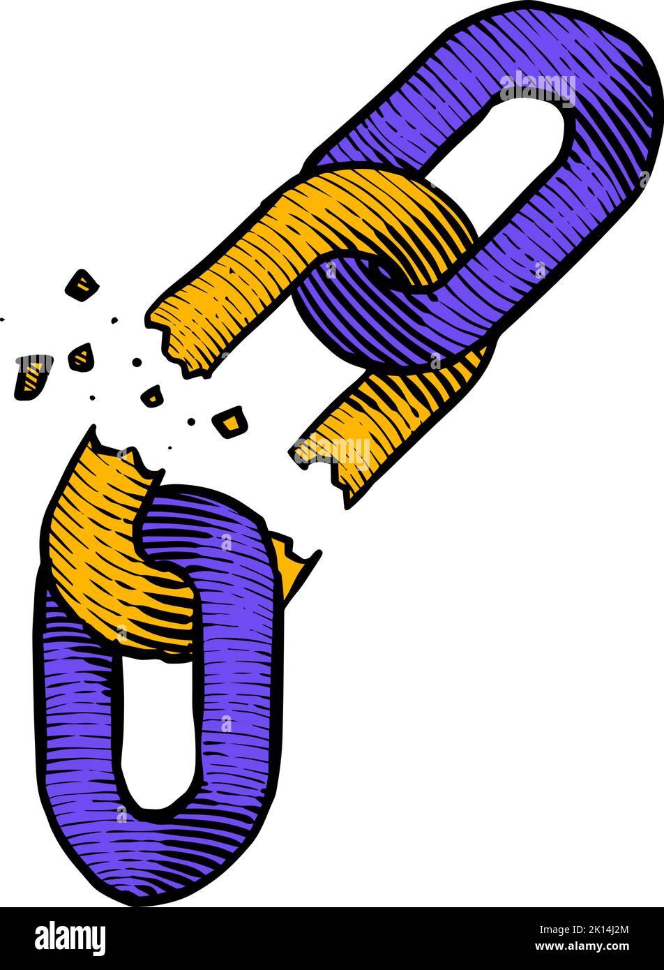 Color hand drawn broken chain Stock Vector Image & Art - Alamy