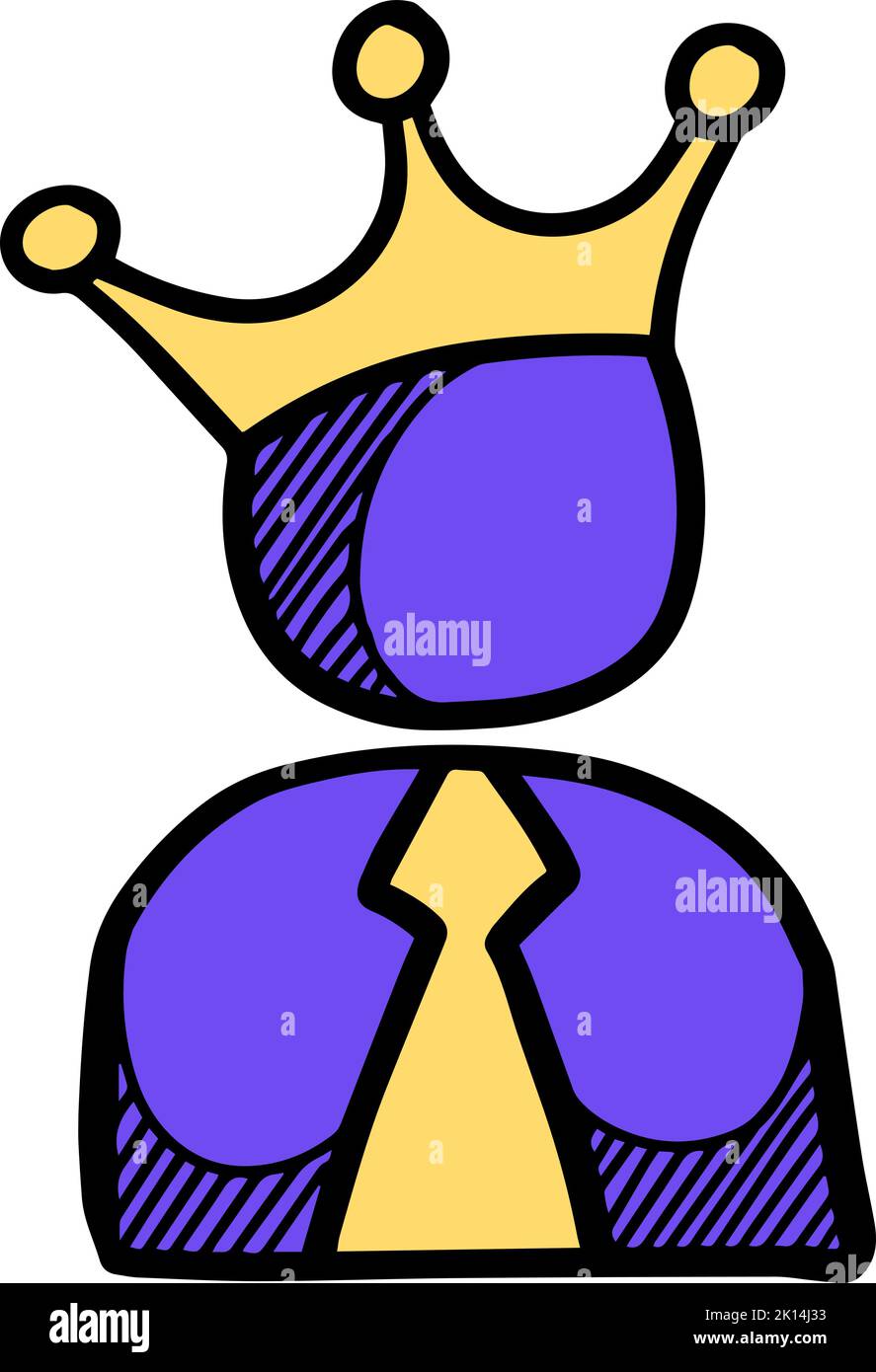 Color businessman icon with crown on his head Stock Vector Image & Art ...