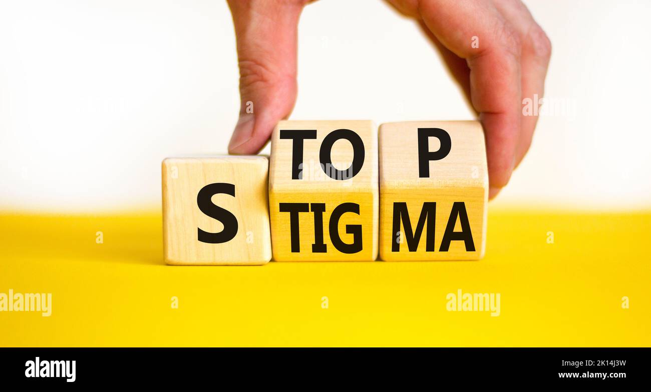 Stop stigma symbol. Concept words Stop stigma on wooden cubes ...